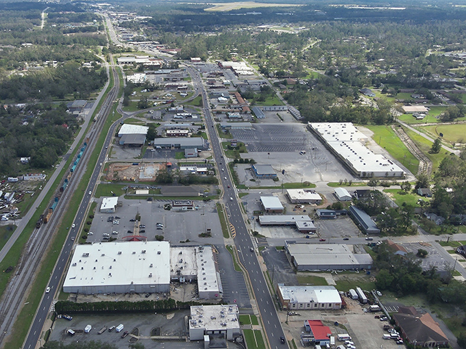 From above, Vidalia reveals its thoughtful layout&mdash;a patchwork of commerce, greenspace, and neighborhoods stitched together by tree-lined streets.