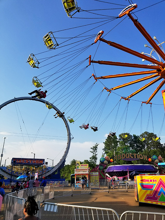 Even carnival rides make an appearance during special events, because nothing says "I saved money shopping" like celebrating on a Ferris wheel.
