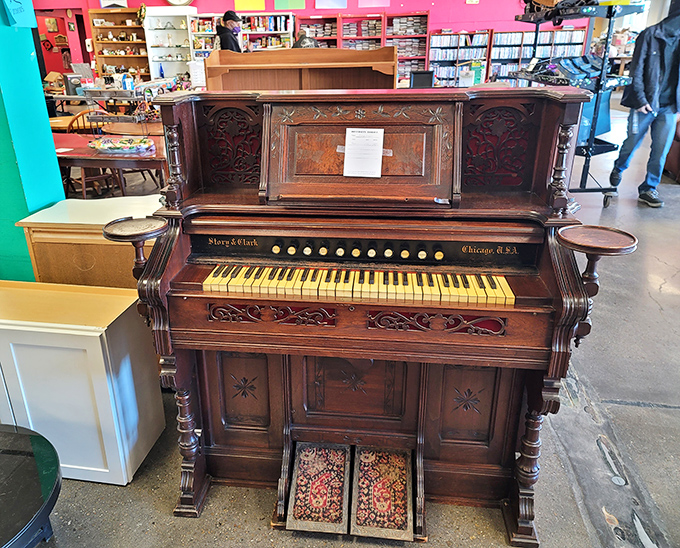 This antique Story & Clark pump organ isn't just an instrument&mdash;it's a time capsule with keys that have played melodies across generations.