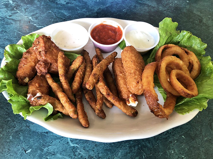 The appetizer sampler &ndash; because sometimes the hardest part of dining out is choosing just one fried delight. Problem solved!