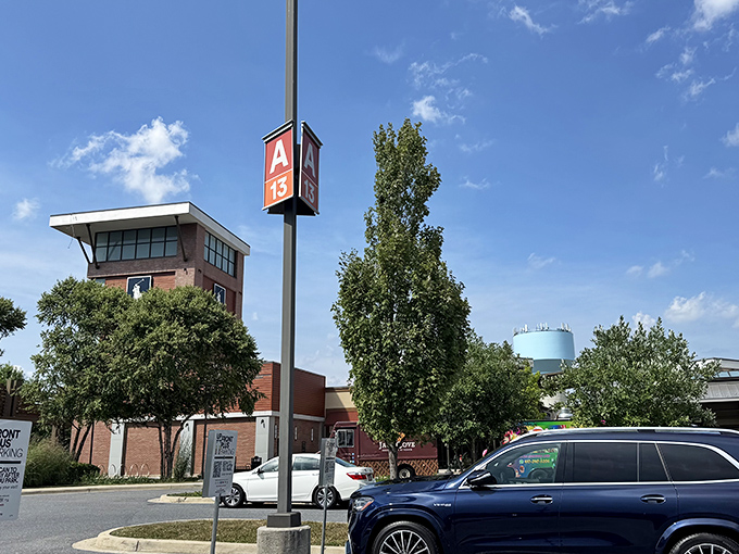 Parking area signage ensures you'll find your car again, even after that shopping-induced amnesia sets in.