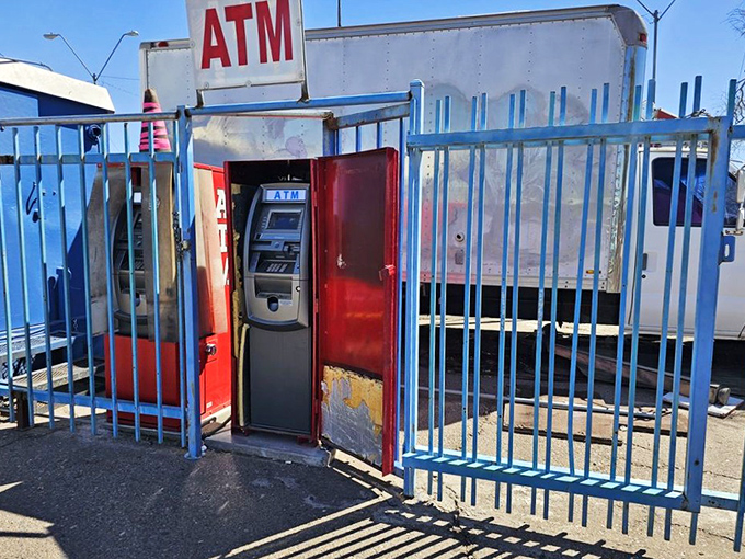 The ATM stands ready like a financial oasis, because great deals require immediate cash action.