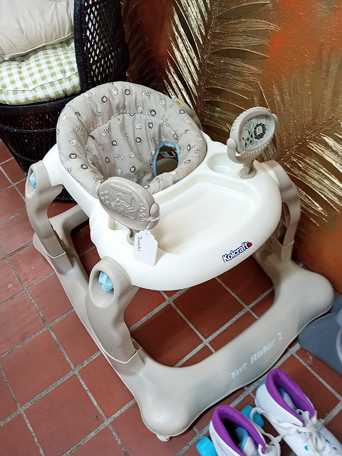 This baby walker has seen first steps before and is ready to witness more – childhood equipment with built-in history.
