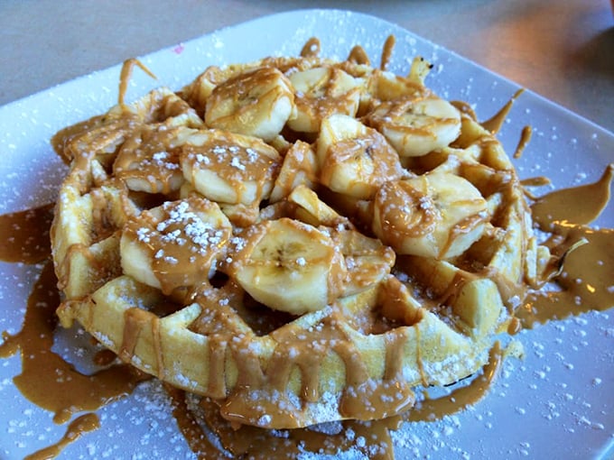 This isn't just a waffle with bananas&mdash;it's architecture with purpose, a foundation for maple syrup rivers and butter pools of extraordinary depth.