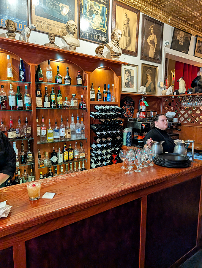 Behind every great Italian meal is a well-stocked bar. This one stands ready with everything from grappa to espresso martinis.