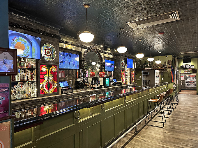 A bar that looks like it's been collecting stories since flip phones were considered high-tech.