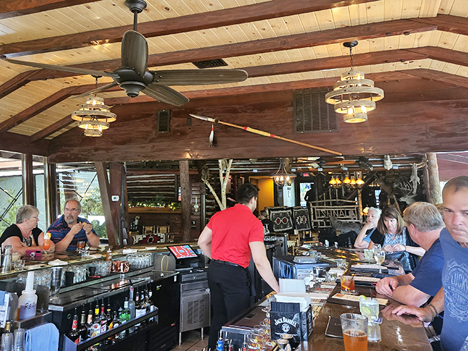 The bar area&mdash;where Old Fashioneds are crafted with the reverence of fine art and the precision of Swiss watchmaking.