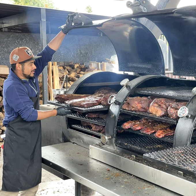 The smoker: where ordinary meat undergoes its magical transformation into something approaching divinity.