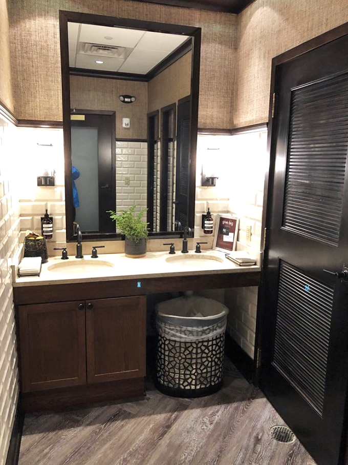 Even the bathroom exudes understated elegance &ndash; because every aspect of the Alta Via experience is curated for delight.