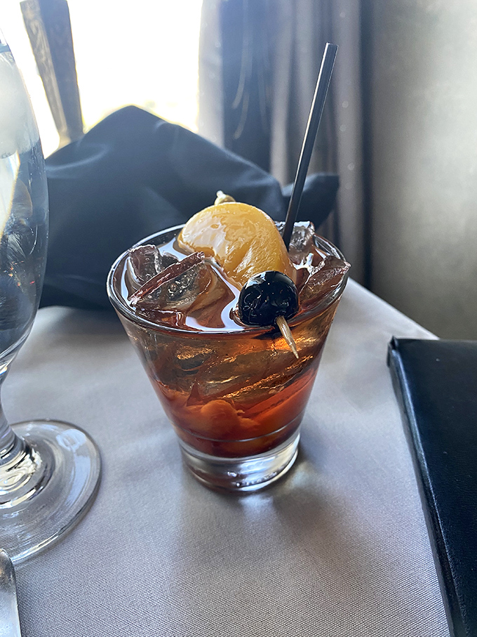 An Old Fashioned that looks like liquid amber. The kind of cocktail that makes you want to discuss jazz or solve mysteries.