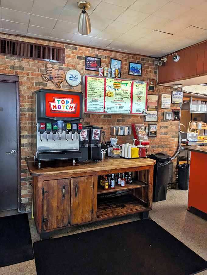 The soda fountain station &ndash; where your root beer dreams come true and the perfect complement to that double cheeseburger awaits.