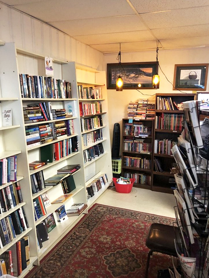 The book nook offers literary escapes at bargain prices. This cozy corner feels like your eccentric aunt's personal library.