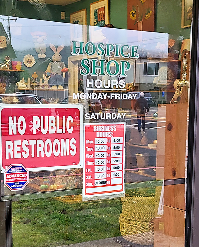 The hours posted clearly - because treasure hunting requires proper planning and maybe a strategy map drawn the night before.