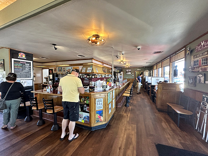 The counter area offers front-row seats to the diner ballet, where regulars perch like they're watching their favorite show.