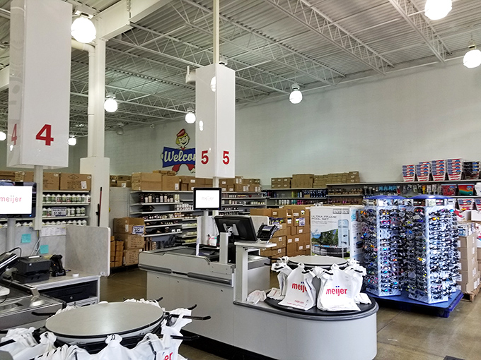 Checkout area: where the final magic happens. Your total will be so low, you'll think the register is broken.