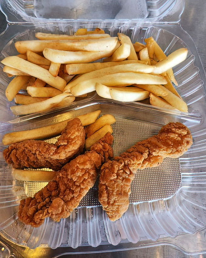 Chicken tenders with that perfect golden-ratio of crunch-to-tenderness. Fries so perfectly cooked they don't need ketchup (but you'll dip anyway).