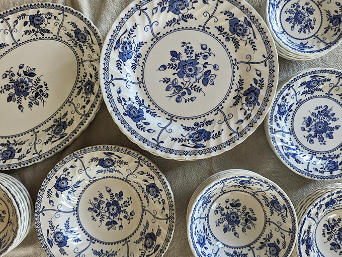 Blue and white china that would make your grandmother swoon. These timeless plates have graced countless Sunday dinners and are ready for yours.