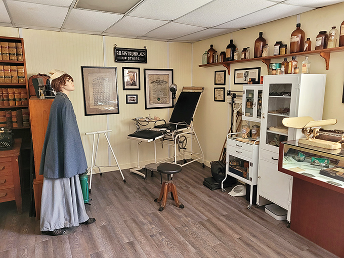 Step into the doctor's office where "healthcare" involved mysterious tonics and a strong constitution. Makes today's waiting rooms seem luxurious!