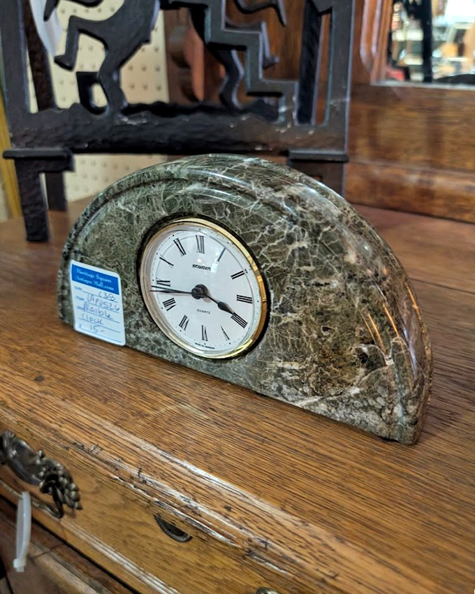 This marble clock doesn't just tell time&mdash;it tells stories, having ticked through decades of history on someone's mantel before finding you.