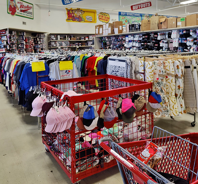 The clothing section: where fashion meets function meets "I can't believe I got this for that price!" Hats off to these bargains!