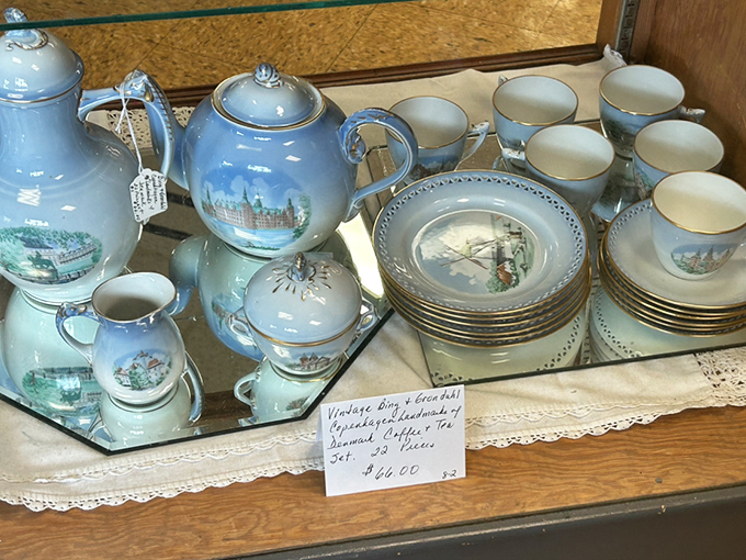 This delicate blue tea set has stories to tell. Imagine the conversations it's witnessed and the ones it will host in your home.