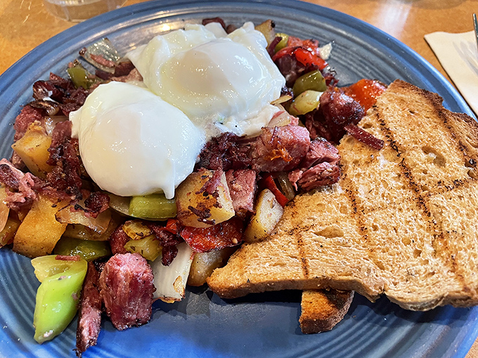 Corned beef hash crowned with two perfectly poached eggs&mdash;a breakfast so beautiful it deserves its own Instagram account and fan club.