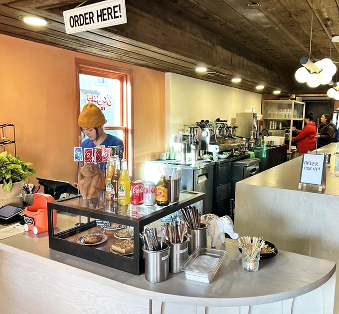 Where breakfast dreams come to life. That "Order Here" sign might as well say "Happiness Distribution Center."