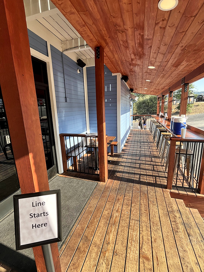 The covered patio offers al fresco dining with a side of Sierra mountain air &ndash; nature's perfect palate cleanser between bites.