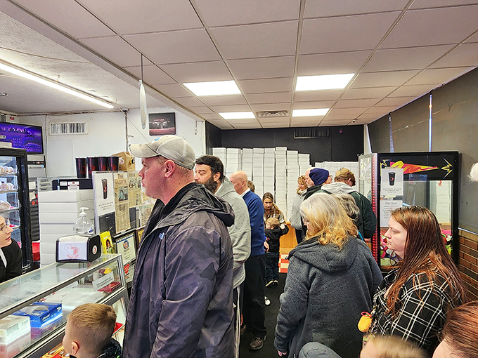 The line forms early at Donut Land, where patience is rewarded with freshly made treasures worth every minute of waiting.