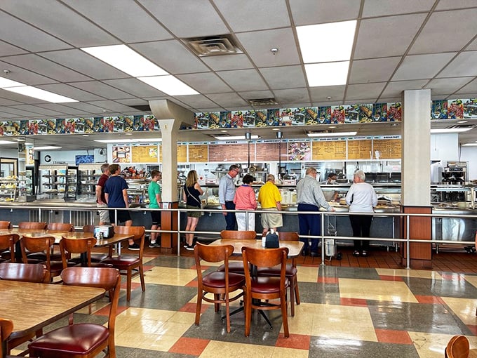 The lunch line shuffle&mdash;a daily ritual for downtown workers and visitors alike. Veterans know the best time to avoid the rush; rookies learn quickly.