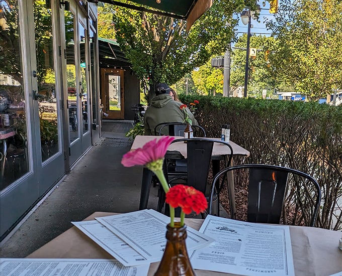 Al fresco dining with a side of people-watching. Some meals taste even better with a gentle Michigan breeze.