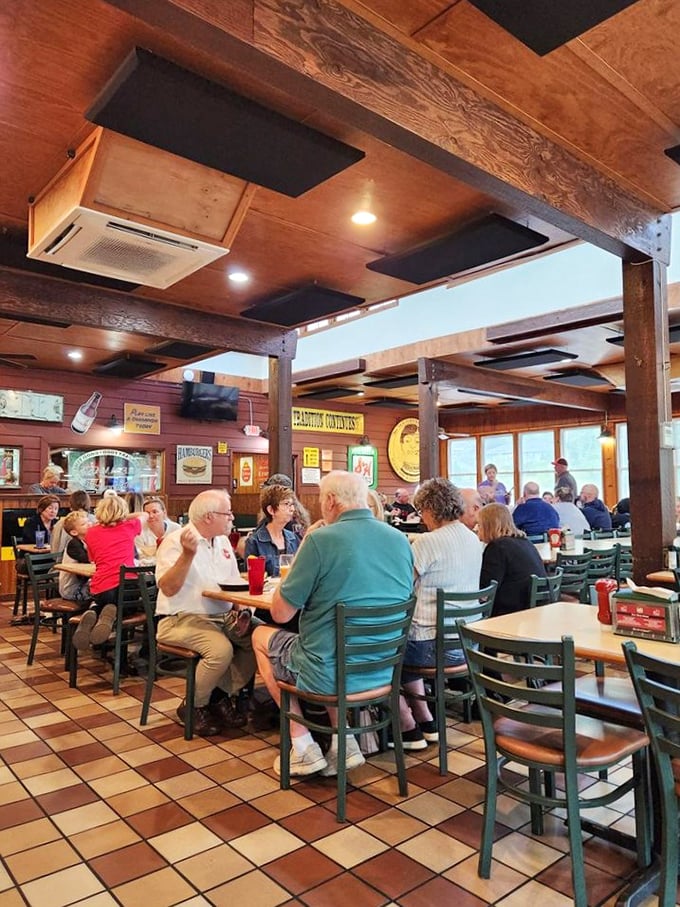 The dining room hums with the universal language of satisfaction&mdash;the sound of people too busy enjoying food to check their phones.