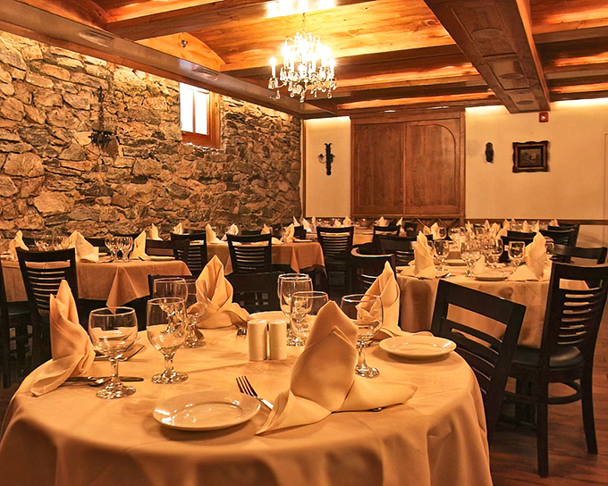 The stone wall dining room feels like you've stumbled into an Italian countryside villa where calories don't count.