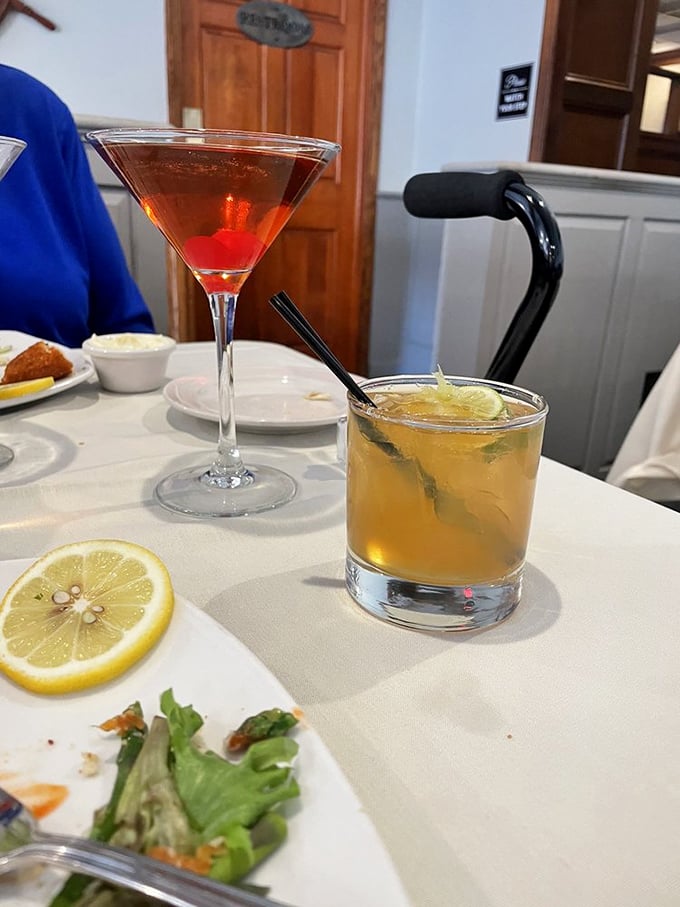 Classic cocktails served with proper glassware and garnishes&mdash;because some traditions, like a well-made Manhattan, never need updating.