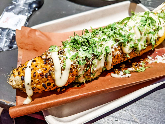 Elote that makes corn realize its full potential. Slathered, charred, and dressed up like it's going to the vegetable prom.