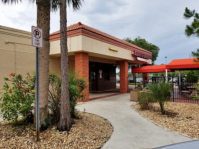Palm trees frame the entrance to this seafood sanctuary, where New England tradition meets Florida sunshine in delicious harmony.