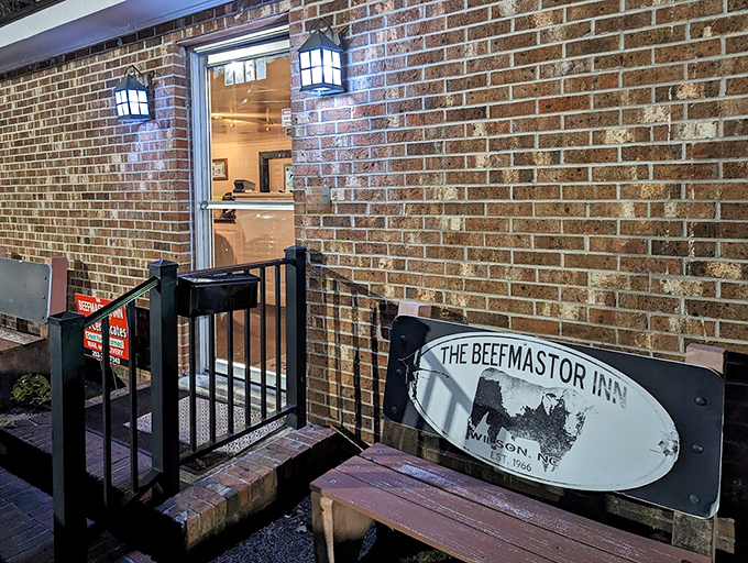 The entrance to meat paradise isn't grand&mdash;it's genuine. This doorway has welcomed generations of steak enthusiasts seeking beefy bliss.