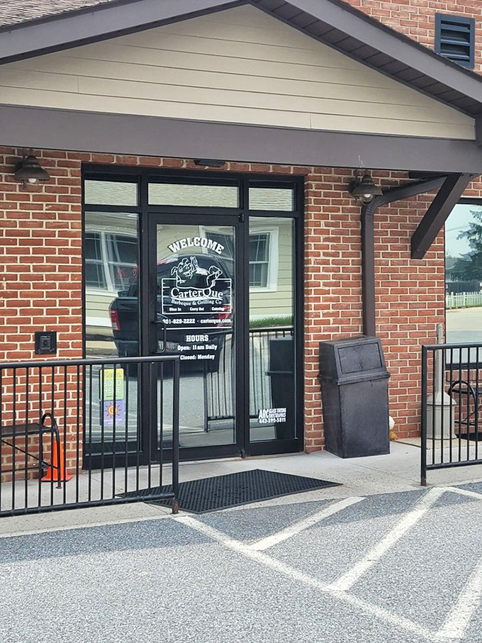 The entrance to meat paradise. That "Welcome" sign might as well say "Abandon your diet, all ye who enter here."