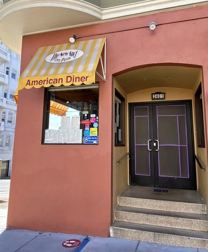 The unassuming entrance to extraordinary breakfast adventures &ndash; sometimes the best treasures hide in plain sight.