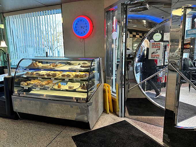 The dessert case&mdash;first thing you see when entering, last thing you think about when leaving. Those pastries aren't just displayed; they're auditioning.