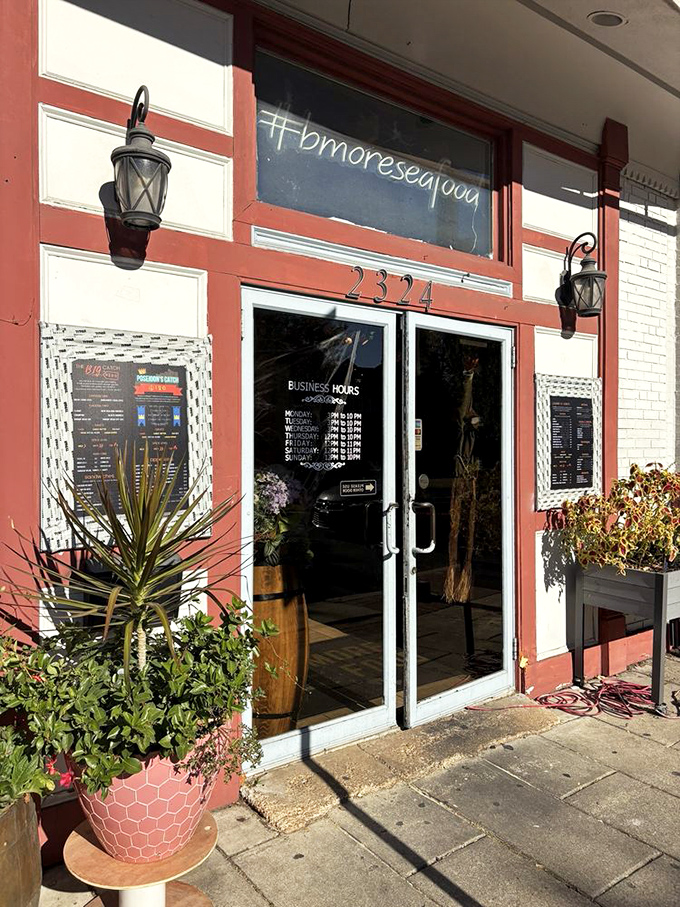 The welcoming storefront entrance promises authentic seafood experiences that'll transport you straight to coastal paradise.