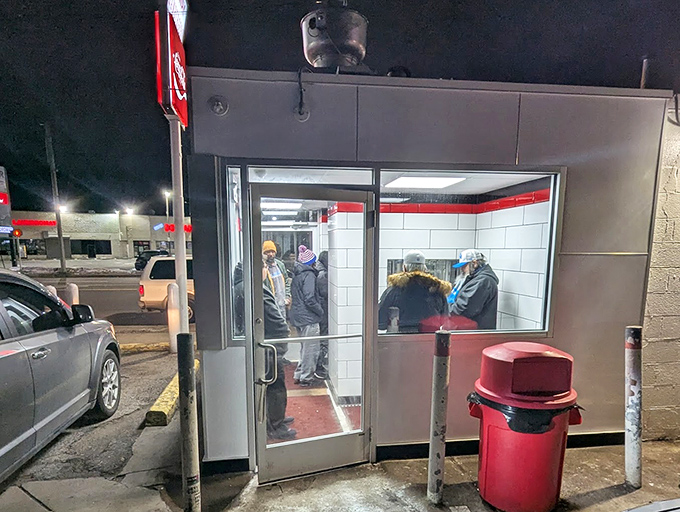 The welcoming entrance invites you into a world where donuts and burgers create unexpected magic.