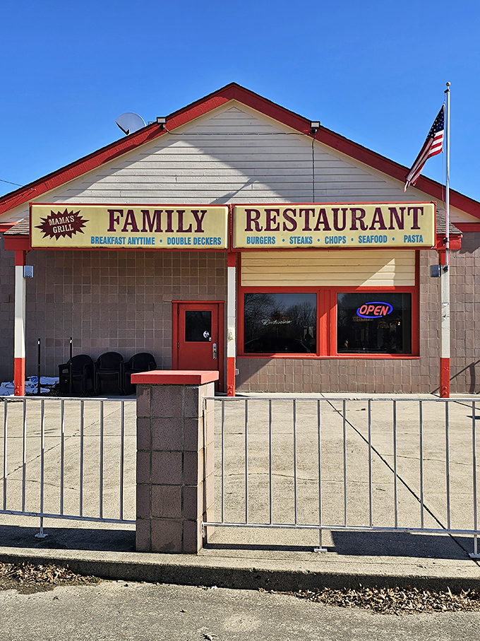 "Family Restaurant" proudly displayed above the entrance&mdash;two words that promise generous portions, reasonable prices, and food that tastes like home.