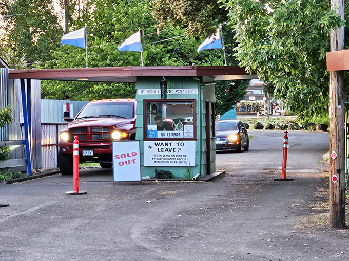 "If you leave, you left"&mdash;the exit booth philosophy that applies equally to drive-in movies and life's fleeting opportunities.