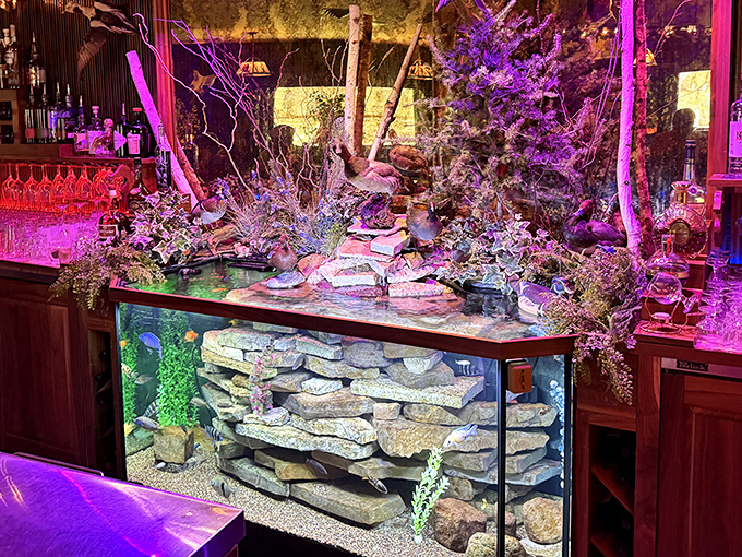 Not just any fish tank&mdash;an underwater wonderland that hypnotizes you between bites. The purple lighting adds a touch of Vegas to this Wisconsin gem.