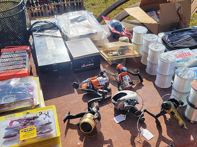 Fishing reels gleam in the sunlight, promising weekend adventures on Tennessee's lakes and the eternal optimism that comes with every cast.