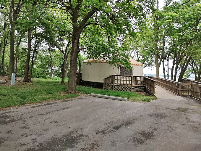 Island accommodations with a rustic twist. This yurt offers the perfect middle ground between "roughing it" and "is there room service?"