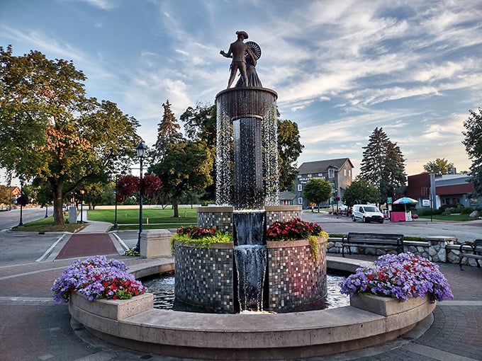Frankenmuth's charming town fountain creates the perfect backdrop for that "we're not in Kansas anymore" moment when you first arrive in Michigan's Little Bavaria.