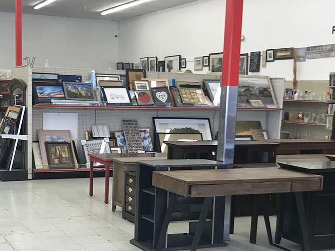 The art section &ndash; where someone's discarded landscape might become your living room's conversation piece for decades to come.