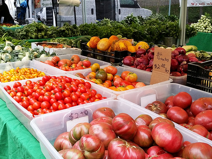 Nature's candy counter in full glory. These tomatoes and heirloom varieties didn't travel from another continent to meet you&mdash;they're practically neighbors.